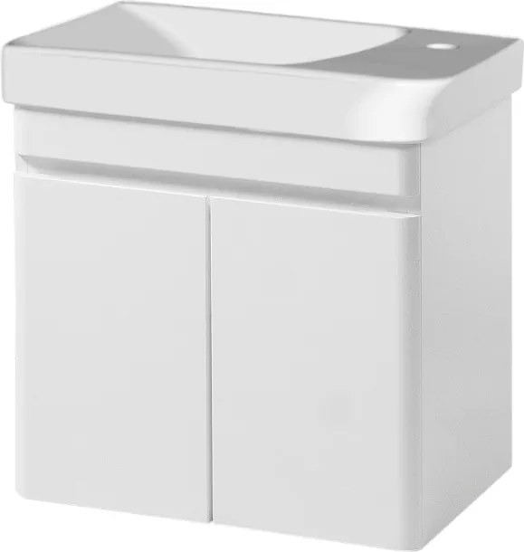 Lavedo Vivace White Mini Air 55 koupelnová skříňka s umyvadlem, lesk