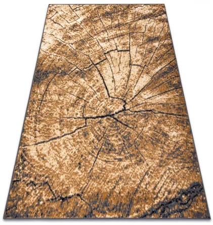 Kusový koberec BCF Morad PAŘEZ STROMU Dřevo šedý béžový staré zlato Rozměr: 120x170 cm