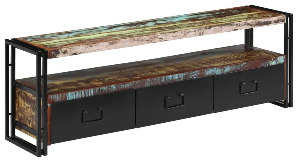 244844 vidaXL TV stolek z masivního recyklovaného dřeva 120 x 30 x 40 cm