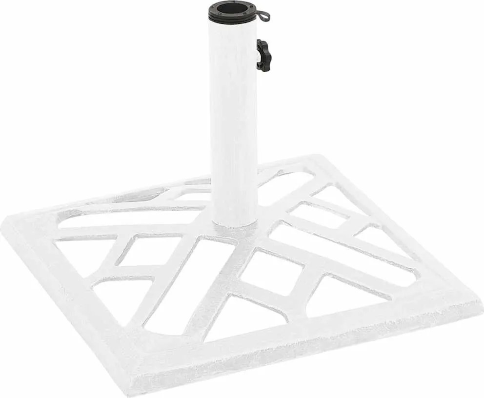 Stojan na slunečník bilý 44 x 44 x 31 cm litina 317761
