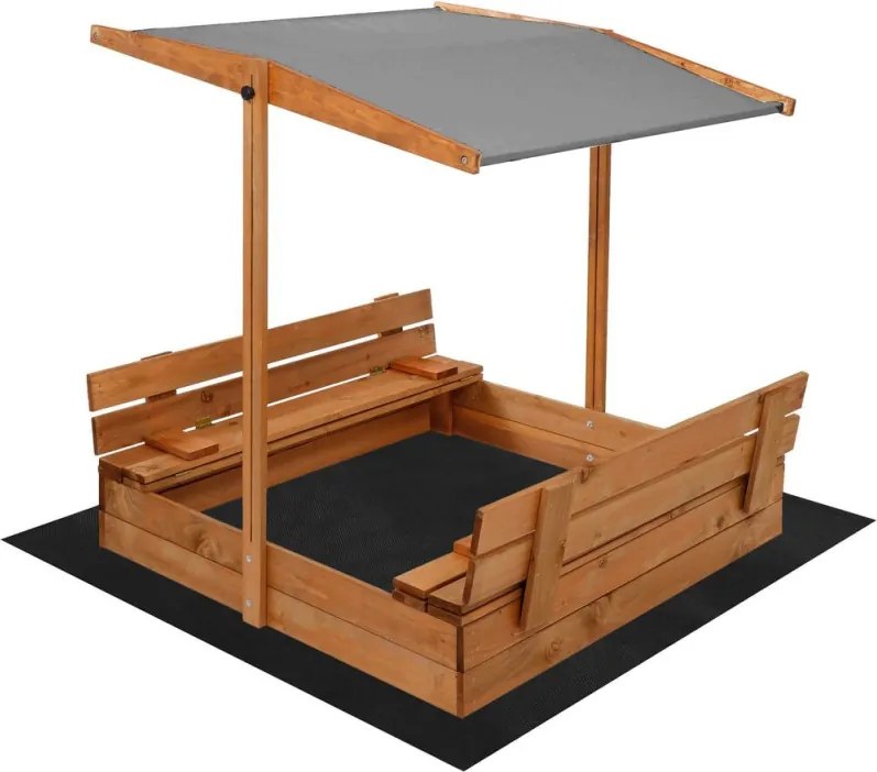 Dětské pískoviště se stříškou 120x120 cm SPRINGOS + podložka