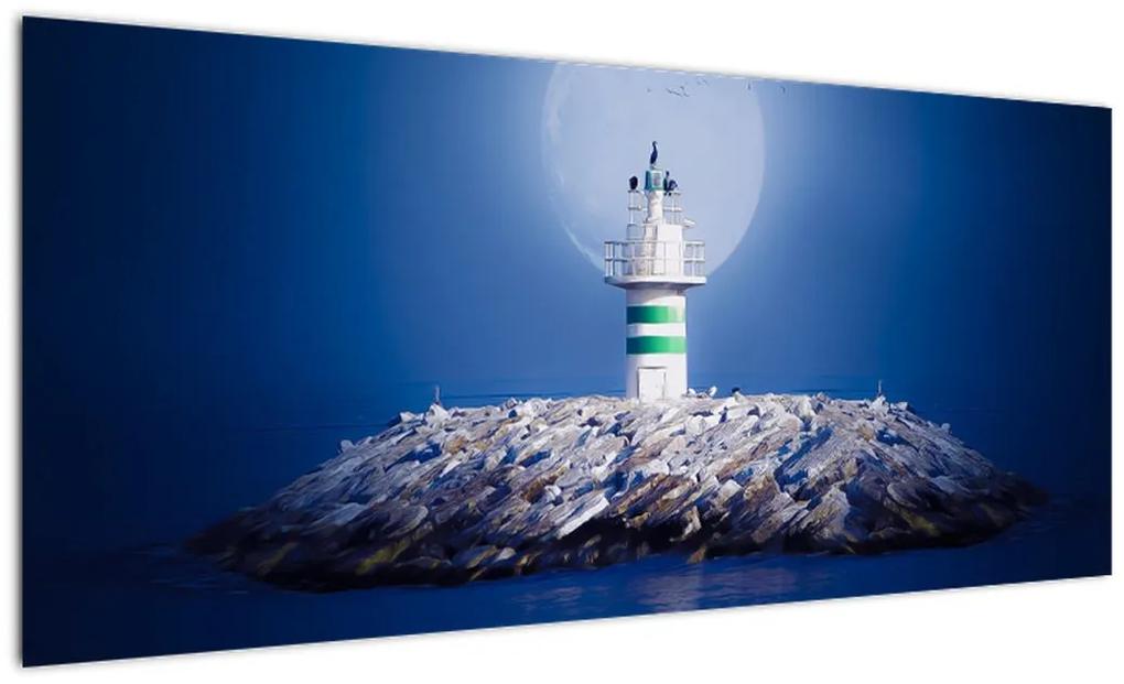 Maják na moři - obraz (100x40cm)