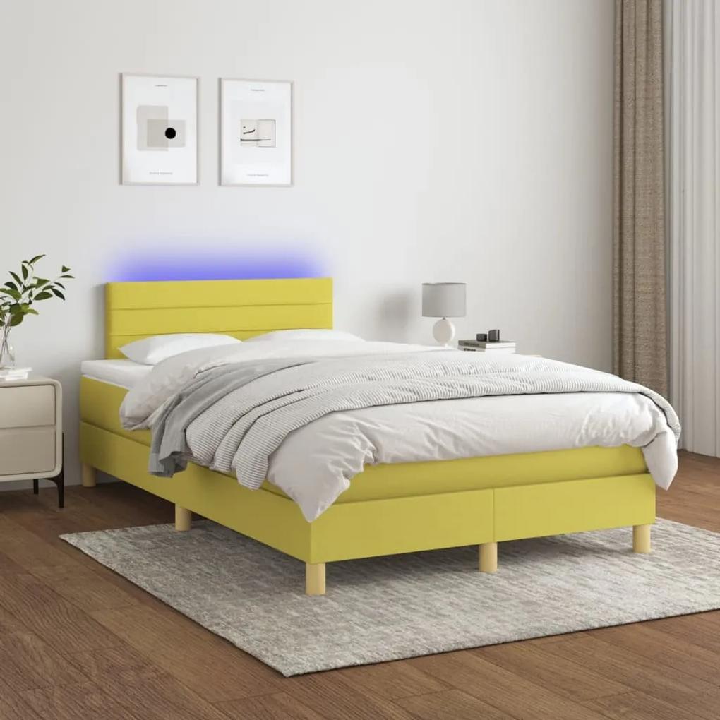vidaXL Box spring postel s matrací a LED 120 x 200 cm textil [3133784] Barva: Tmavě šedá