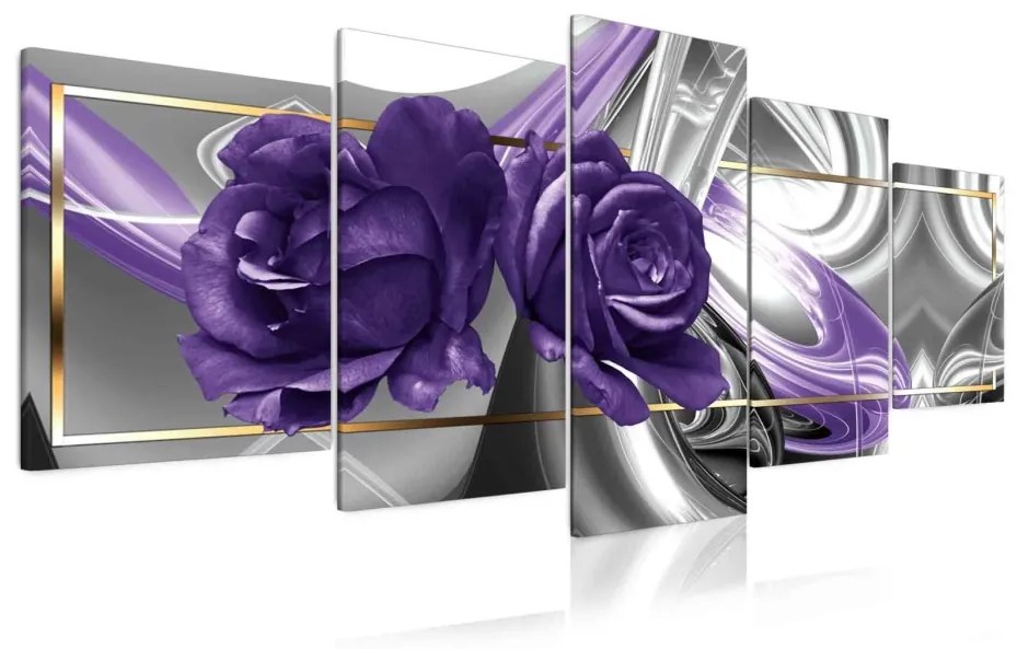 Malvis Malvis Obraz abstraktní růže tmavě fialová  150x75 cm