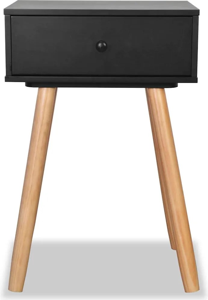 Noční stolky 2 ks masivní borové dřevo 40 x 30 x 61 cm černé 244741