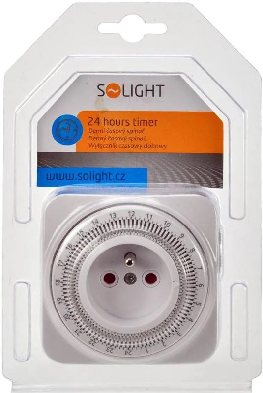 Solight časový spínač DT06 s vypínačem, bílý Solight DT06