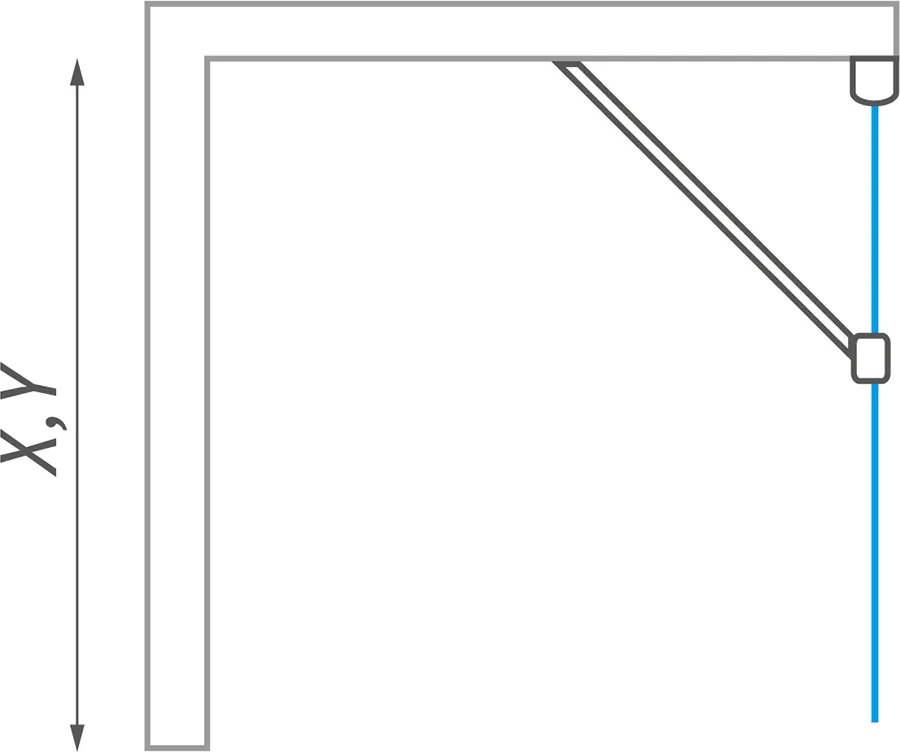 Roltechnik Outlet Čtvercový nebo obdélníkový sprchový kout LZCO1+LZB - bez vaničky Varianta: dveře: 100 cm, boční stěna: 90 cm, orientace: UNI - (LZCO1/1000_LZB/900), Barva profilů a typ výplně: profily: brillant, výplň: transparent