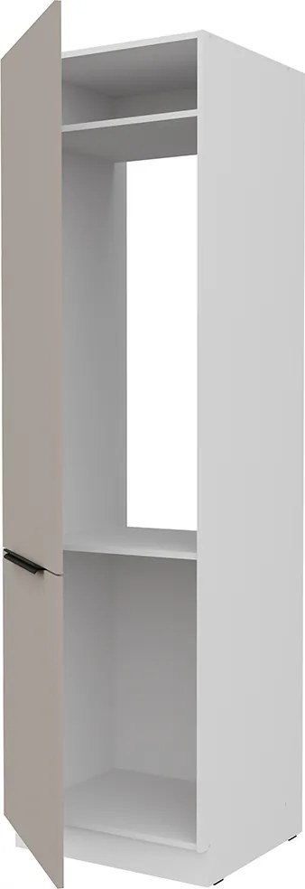 ARIA lb | vysoká skříňka 60 LO-210 2F na vestavnou lednici | 60 cm | ANTI FINGERPRINT povrch | bílá/béžová