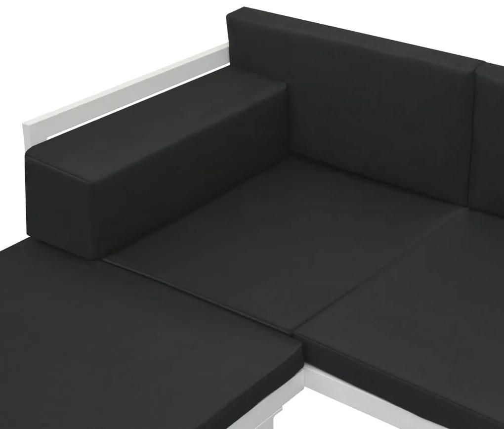 vidaXL 5dílná zahradní sedací souprava textilen hliník černá
