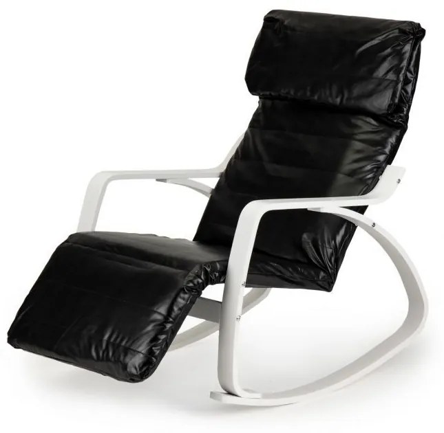 ModernHome Houpací křeslo černá/bílá, TXRC-04 WHITE/BLACK