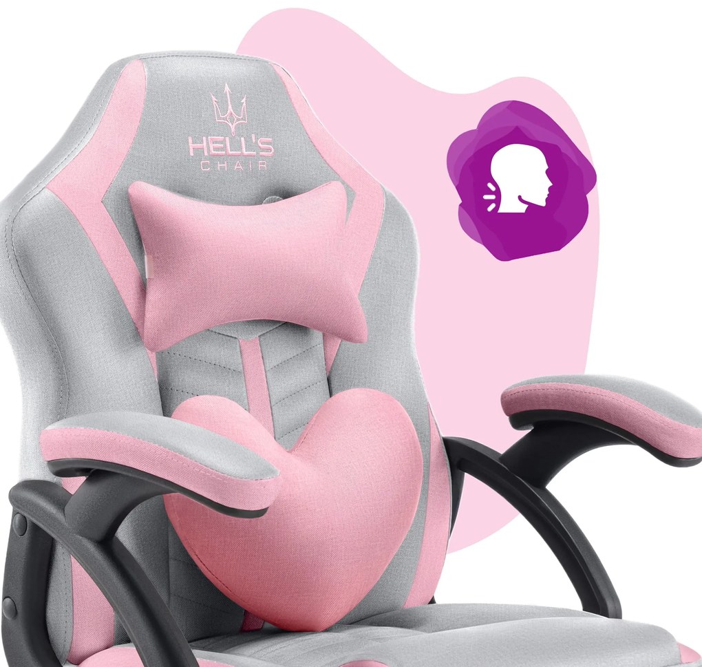 Dětská hrací židle HC - 1001 růžová a šedá