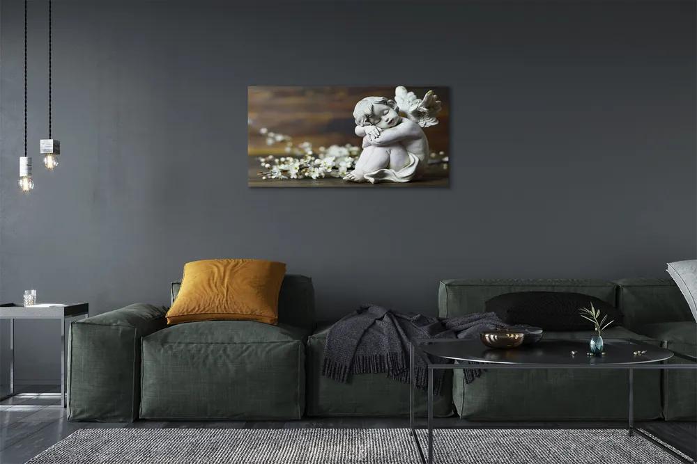Obrazy na plátně Spící anděl květiny 100x50 cm
