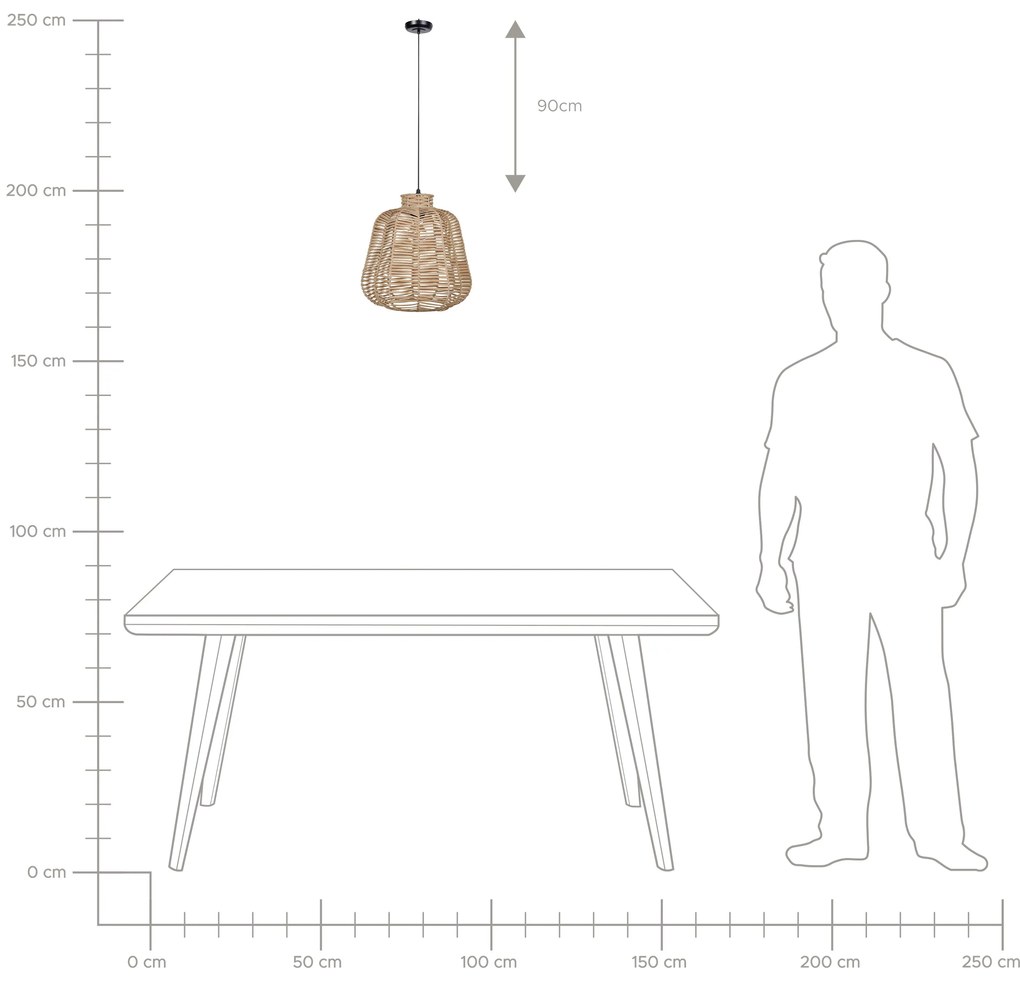 Ratanová závěsná lampa přírodní RAMENA Beliani