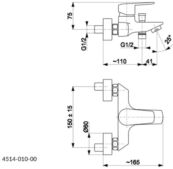 KFA Armatura 4514-010-00 - Vanová baterie GERMAN lesklý chrom