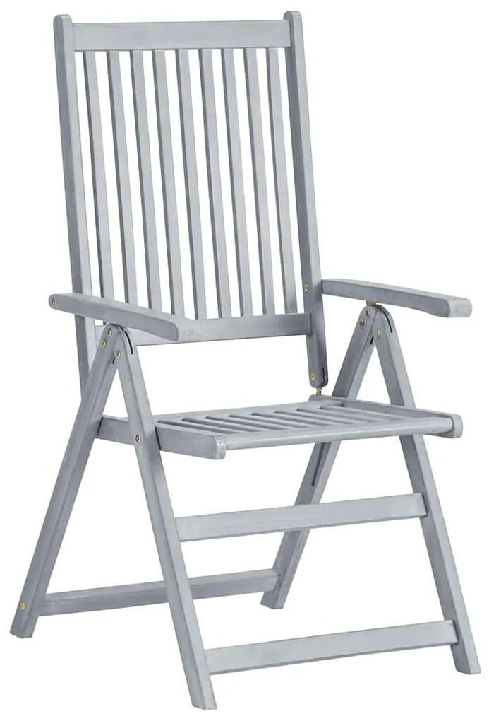 Zahradní polohovací židle 3 ks šedé masivní akáciové dřevo,  310618