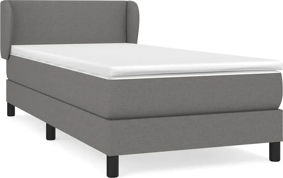 Box spring postel s matrací tmavě šedá 80 x 200 cm textil 3126038
