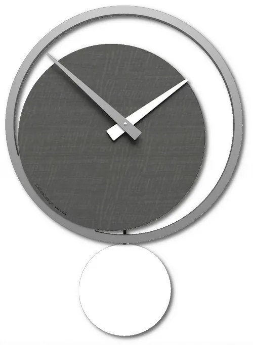 Designové kyvadlové hodiny 11-010 CalleaDesign Eclipse 51cm (více barevných variant) Barva černá klasik-5 - RAL9017 Dýha černý ořech - 85
