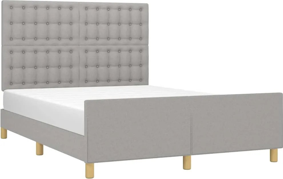 Rám postele bez matrace světle šedý 140 x 190 cm textil 3125373
