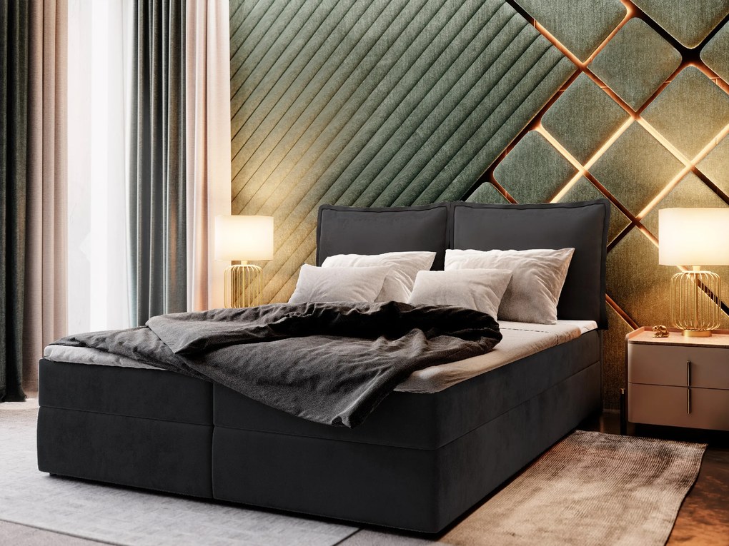 MSL Kontinentální čalouněná postel LOTO (180 x 200 cm) Barva látky: MONOLITH 48