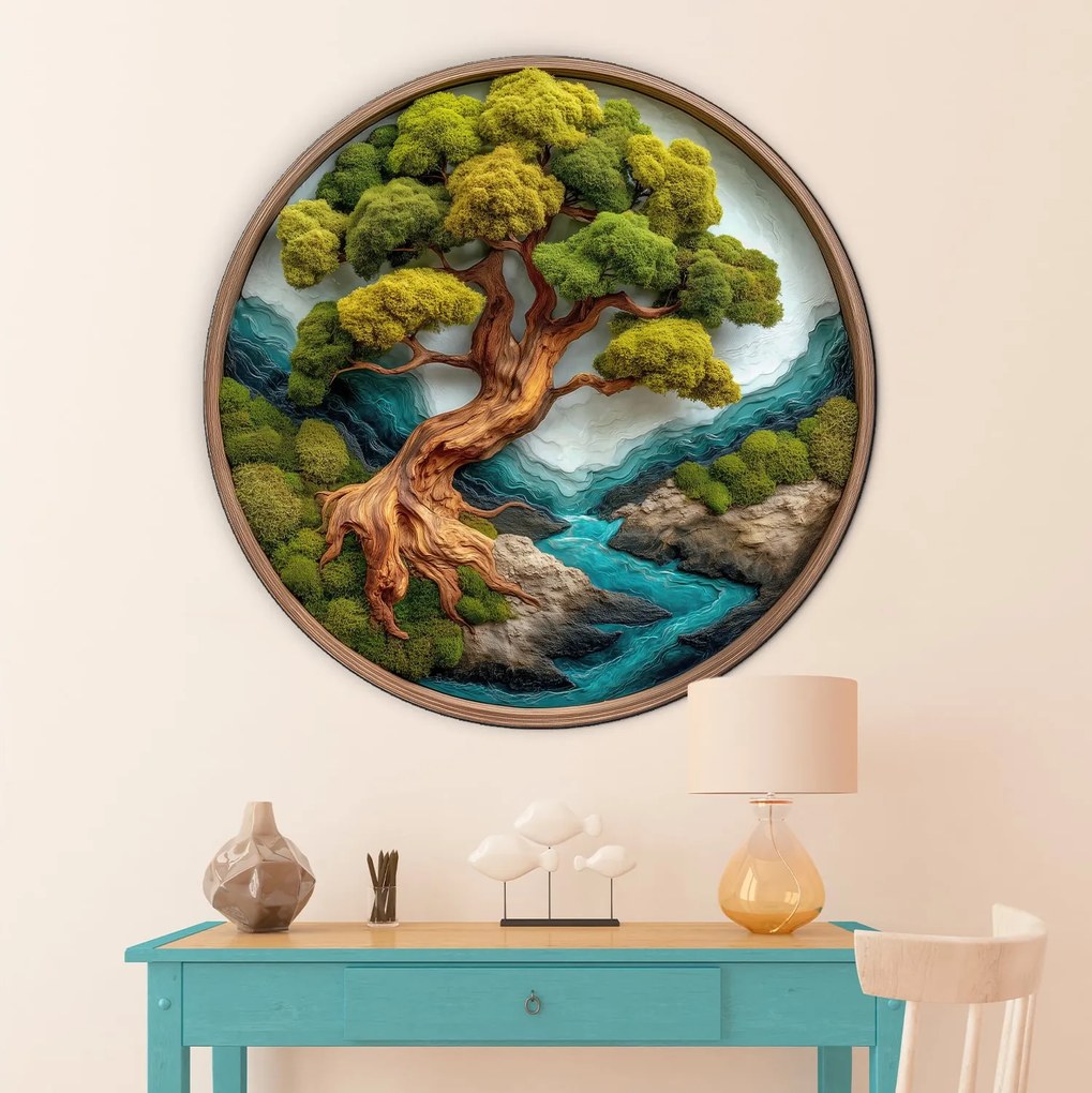 DUBLEZ | Strom života na stěnu - Bonsai | UV tisk, Premium