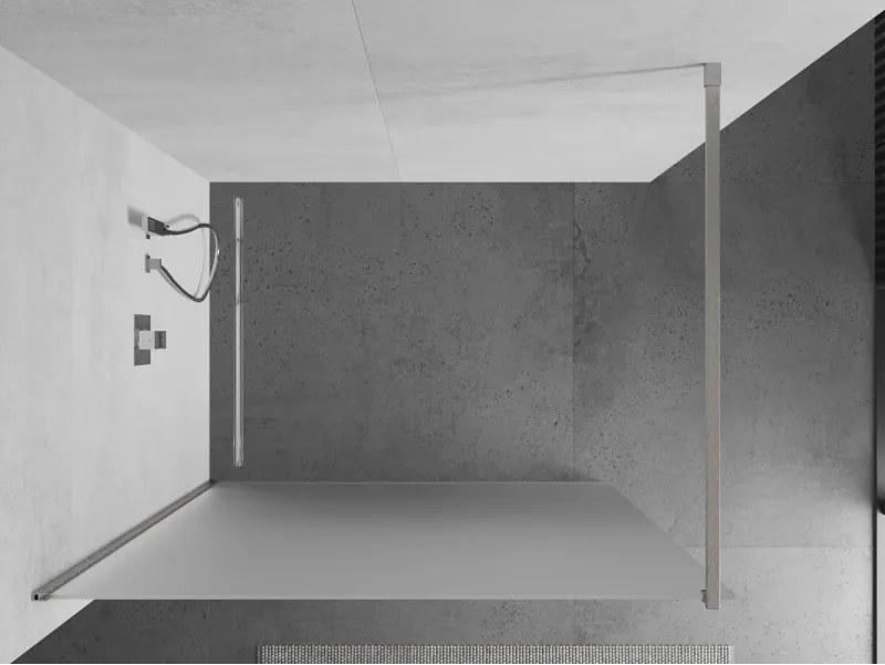 Mexen Kioto, sprchová zástěna Walk-In 120 x 200 cm, 8mm sklo námraza, broušená ocel profil, 800-120-101-97-30