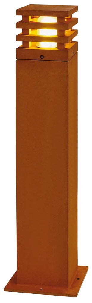 SLV 229421 Rusty Square 70, venkovní sloupek, 1x11W (energeticky úsporné), patina rzi, IP55, 71cm