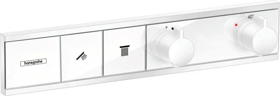 Hansgrohe RainSelect, baterie pod omítku na 2 spotřebiče, matná bílá 15380700