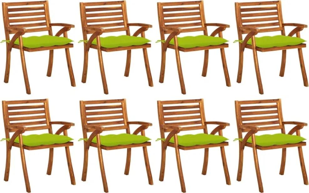 vidaXL Zahradní židle s poduškami 8 ks masivní akáciové dřevo [3075224] Barva: antracitová