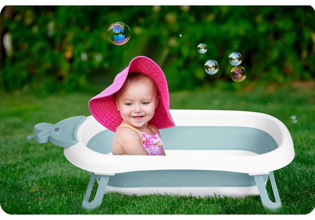 Ricokids Dětská vanička s teploměrem RK-282 bílá a modrá