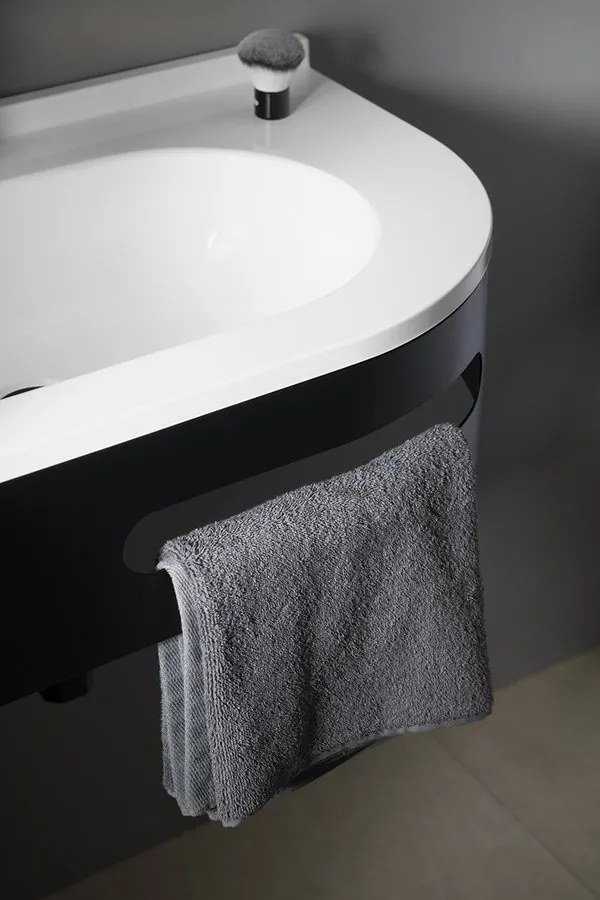 Sapho, PULSE konzola s držákem ručníků, levá, černá mat, BM752-CL