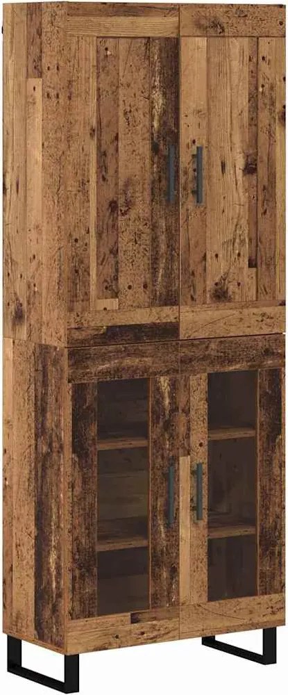 Vysoký bufet 2 ks Staré dřevo 69,5 x 34 x 180 cm 3403192