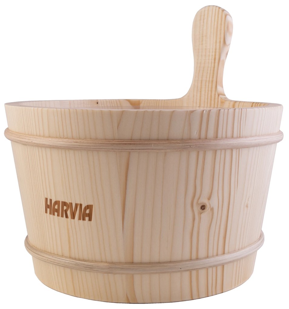 Harvia vědro do sauny dřevo, hnědá barva, 4L