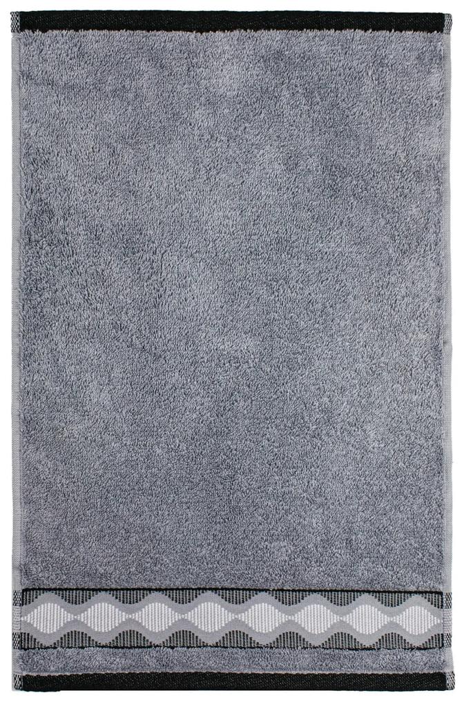 SMOOTH WAVES ručník 30 x 50 cm, šedá