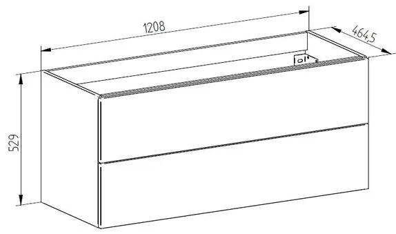 EBS KUBA Skříňka + umyvadlo 121 cm, dub halifax S_KUBA121H