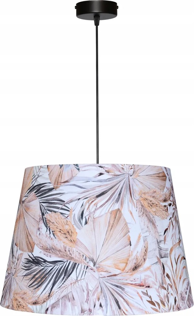Závěsná lampa Zwis E27 Stínidlo Kužel 34x44 h29 Listy Boho Primavera
