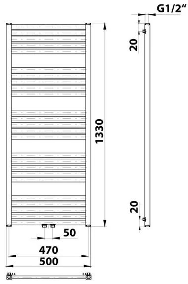 Bruckner Grunt 600.122.4 Radiátor kombinovaný, 50x133cm, bílá