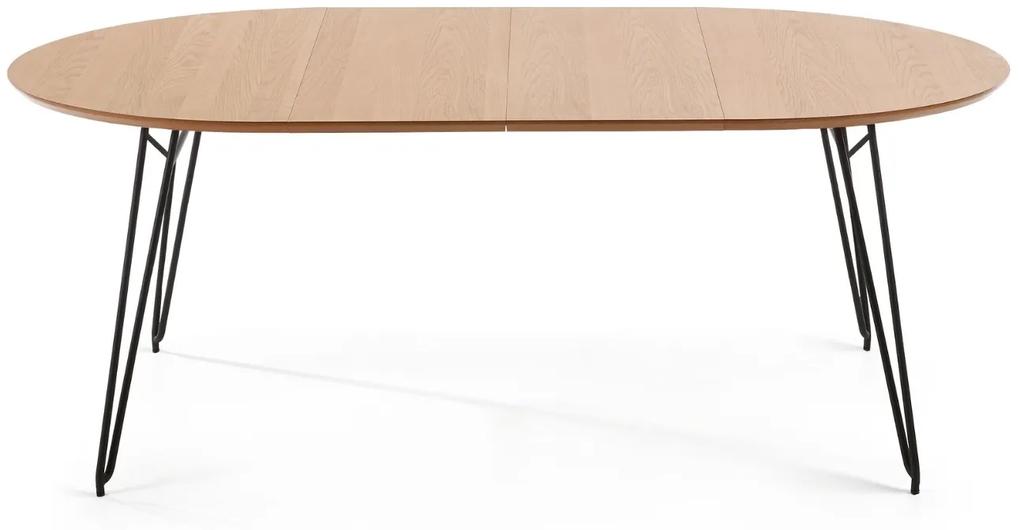Dubový rozkládací jídelní stůl Kave Home Novac 120-200 x 120 cm