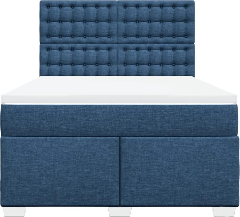 Box spring postel s matrací modrá 140x200 cm textil 3290531