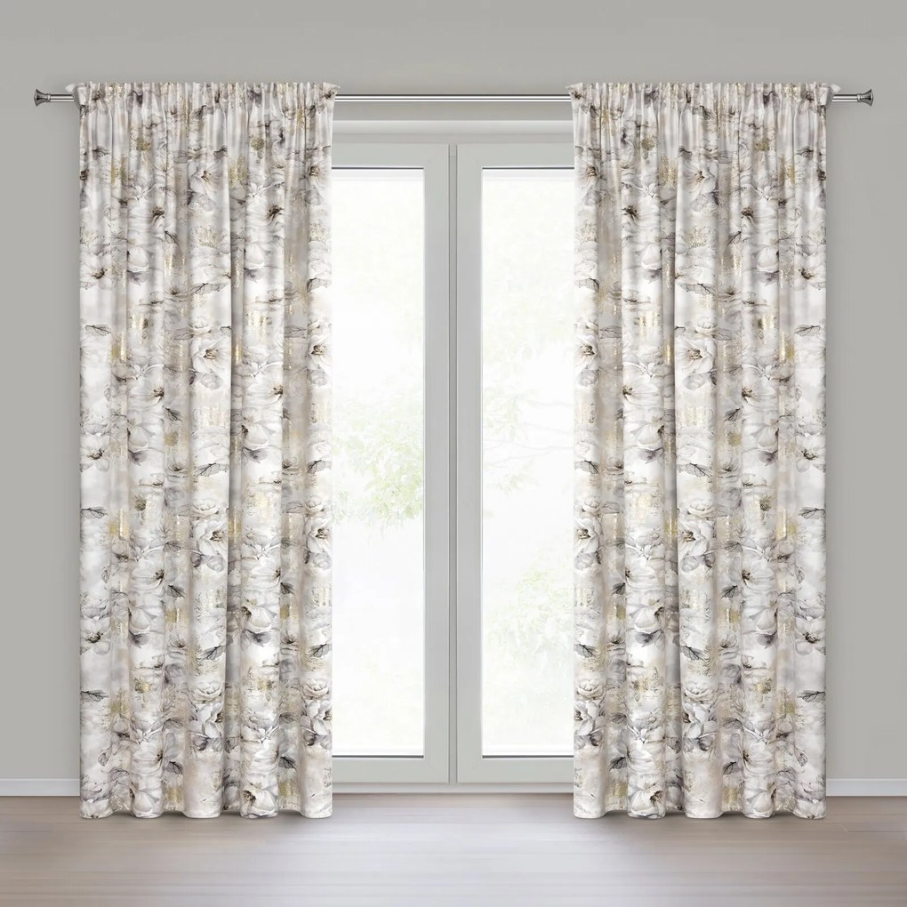 ZATEMŇOVACÍ ZÁVĚS NA PÁSCE LUIZA 140X270 CM KVĚTY