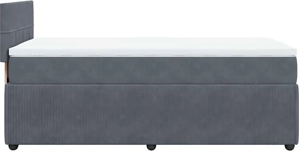 Box spring postel s matrací tmavě šedá 80 x 200 cm samet 3289891