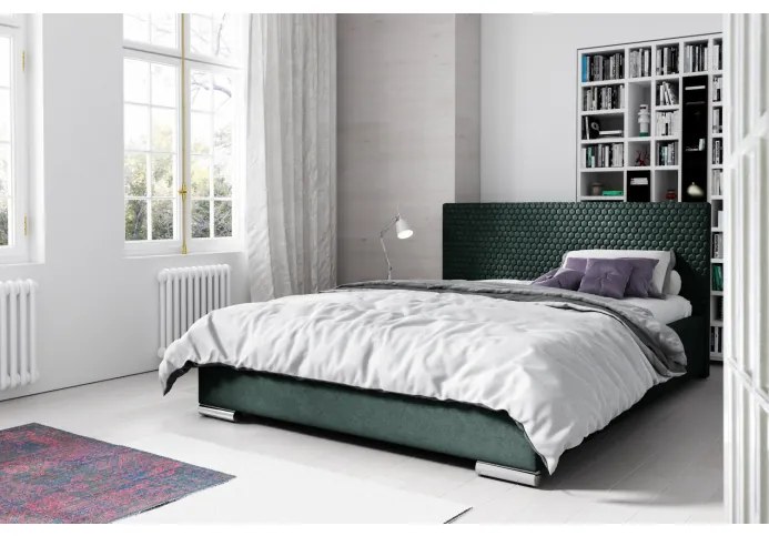 Elegantní čalouněná postel Champ 180x200, zelená