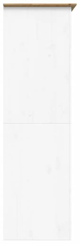 Šatní skříň BODO bílá a hnědá 101x52x176,5 cm masivní borovice - Default Title