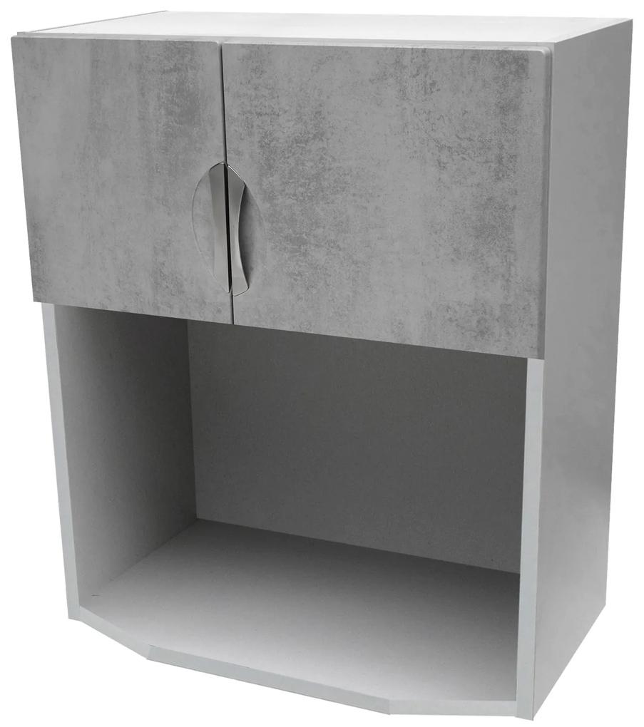 Kuchyně Macháček Skříňka na mikrovlnku barva beton korpus šedý 60 cm