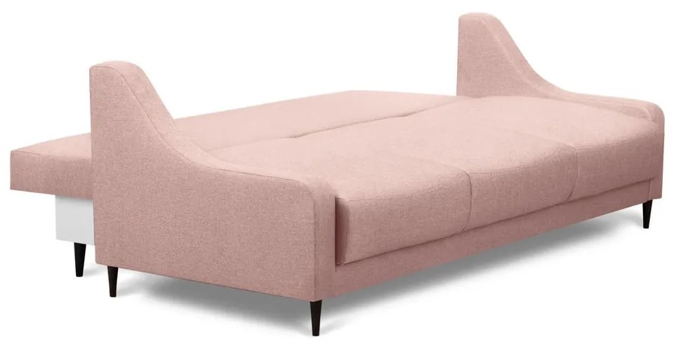 Růžová rozkládací pohovka s úložným prostorem Mazzini Sofas Ancolie, 215 cm