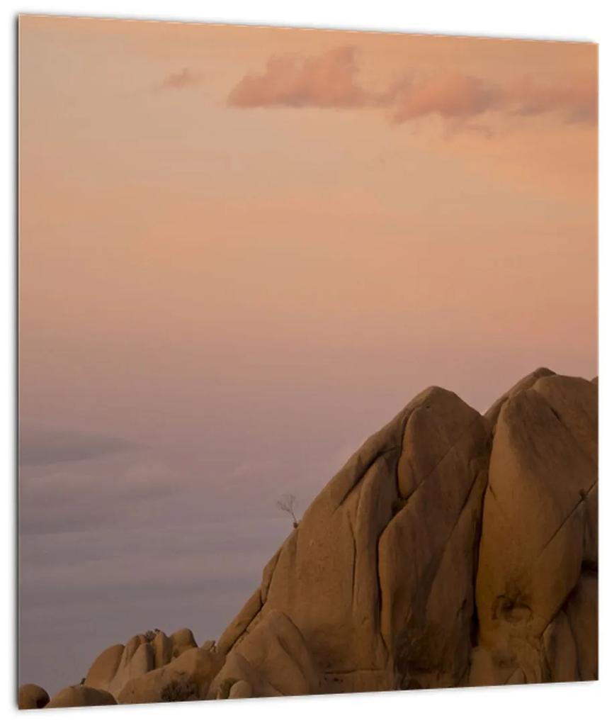 Obraz západu slunce ve skalách (30x30 cm)