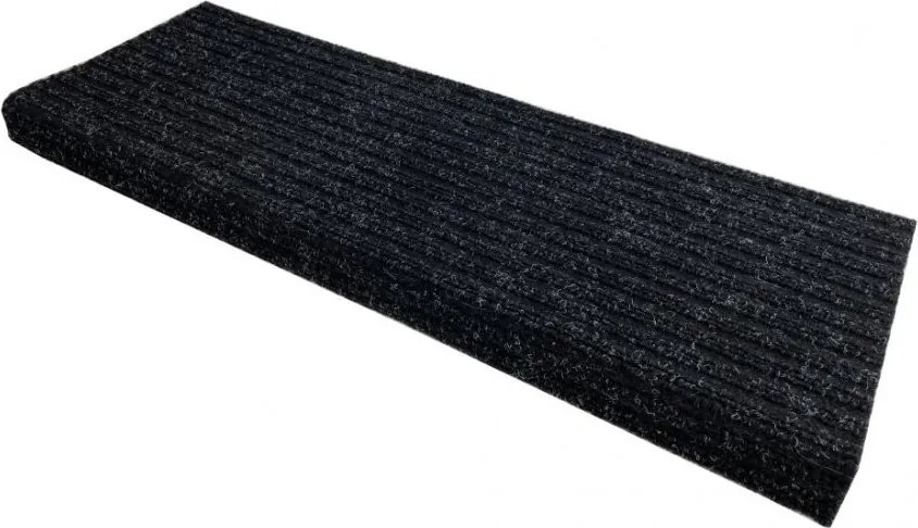 Vopi Nášlapy na schody Rio antracit obdélník, samolepící - 25x80 obdélník (rozměr včetně ohybu)