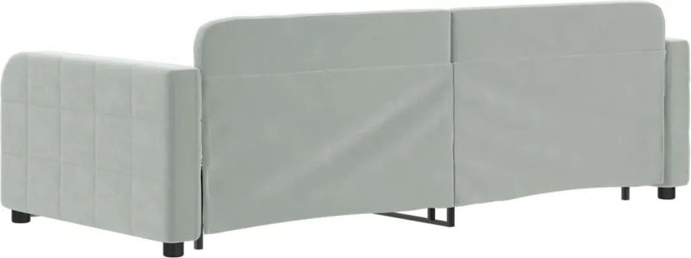 Válenda s přistýlkou a zásuvkami světle šedá 90 x 200 cm samet 3196977