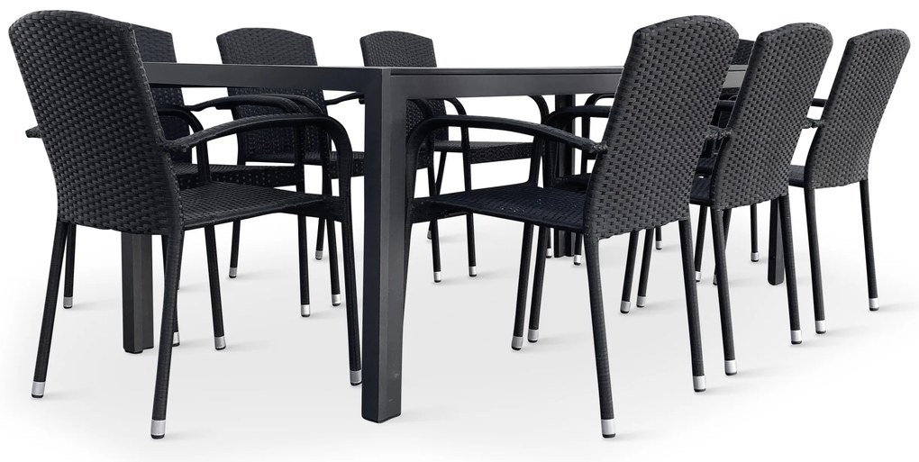 Nábytek Texim Nábytek na zahradu ratan - stůl VIKING XL 190cm + 8x židle ROMA