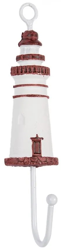 Nástěnný háček zdobený majákem Lighthouse Nautic - 4*4*18 cm