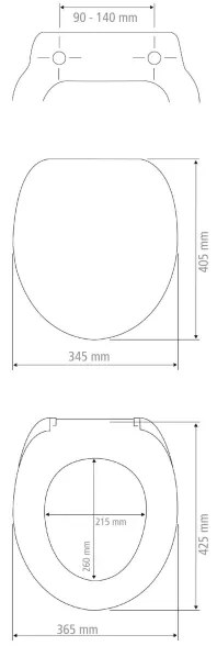 WENKO 25224100 - WC sedátko BAMBOUSA 34,5x40,5 cm hnědá/stříbrná